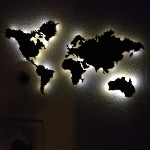 Led World Map Home Design Home Deco Led Wooden Map Led Handmade Perfect ...