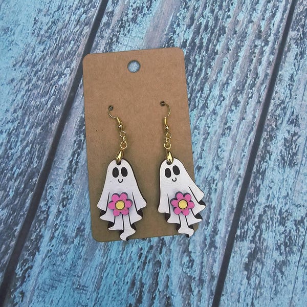Cute Ghost Earrings SVG - Digital Download, Glowforge Earring SVG ...