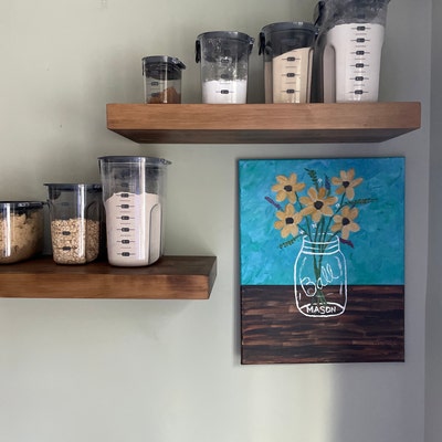 2 INCH THICK Floating Shelves, Heavy-duty Kitchen Floating Shelf ...