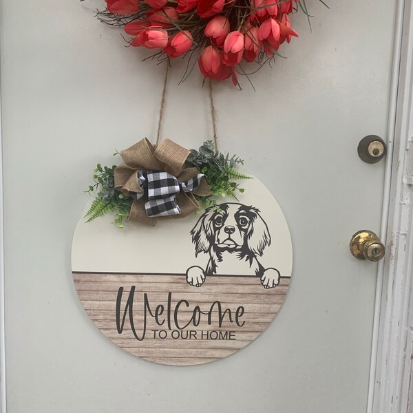 Custom Dog Door Hanger - Personalized Dog Welcome Sign - Pet Door ...