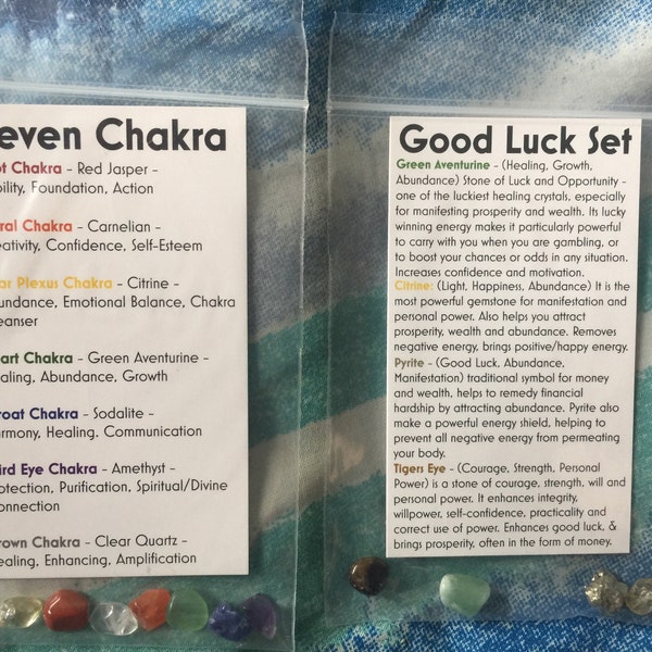 Seven Chakra Set - Stone Chips - 7 Chakra Crystal Set - Small Crystal ...