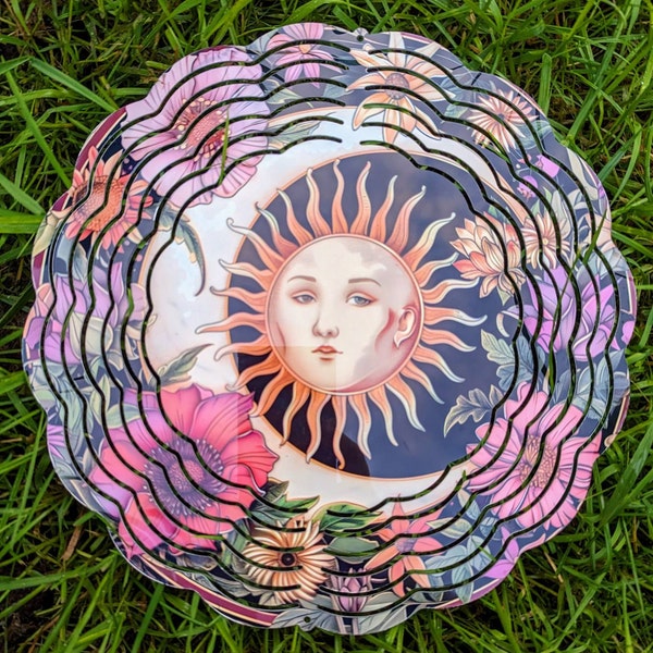 Sun Moon Wind Spinner PNG, Celestial Sun Wind Spinner Sublimation ...