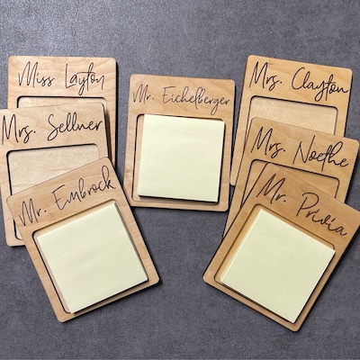 Minimalist Teacher Gift Post-it Note Holder Svg, Educator POST IT ...