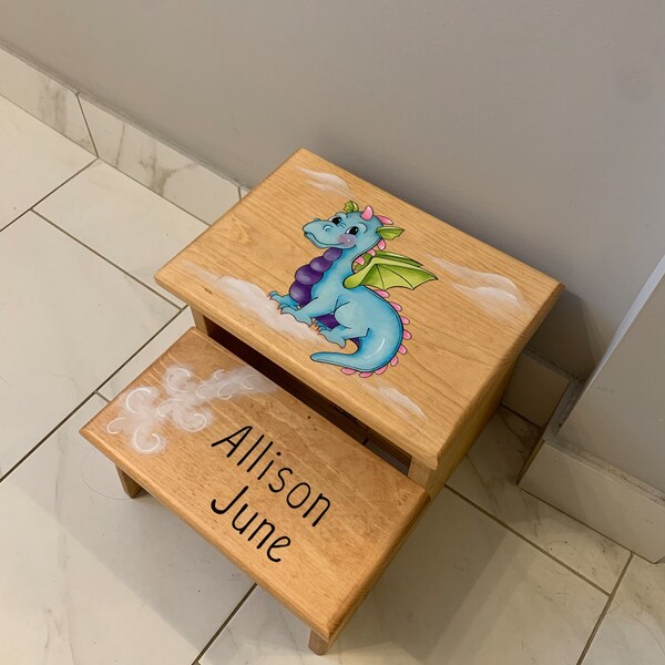 Dragon Step Stool, Step Stool, Kids Step Stool, Dragon Stool, Children ...