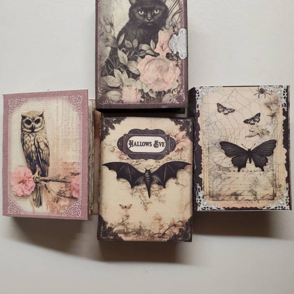 Pink Halloween Mini Books, Junk Journal, Witch, Magic, Miniature ...
