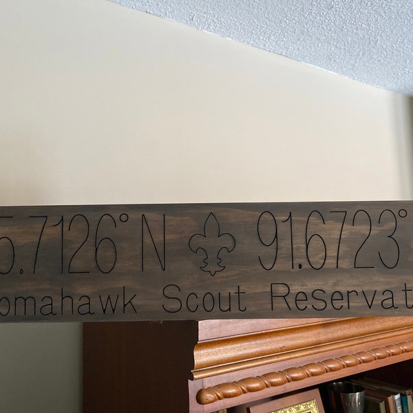 GPS Coordinates Sign, Home Sign, Rustic Sign, Shelf Sitter, Realtor ...
