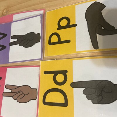 ASL american Sign Language Alphabet Posters BRIGHTS Groovy Rainbow ...