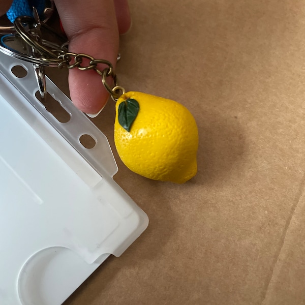 By the Shed Lemon Yellow Keyring Key Chain - Citrus - Funky - Keys ...