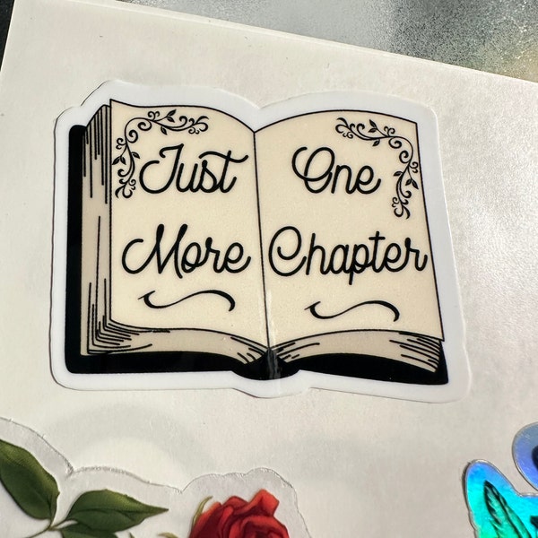 Cool One More Chapter Sticker Book Lover Quote Stickers Laptop Stickers ...