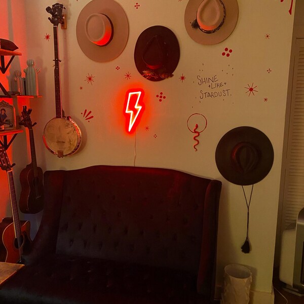 Lightning Bolt Neon Sign, LED Thunder Neon Light, Weather Neon Sign ...
