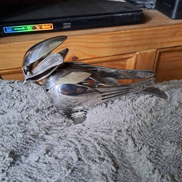 Cutlery Bird, Bird Figurine, Upcycled Silverware, Spoon Bird, Bird Made ...