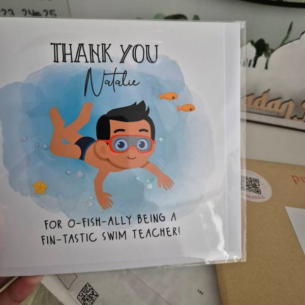 Thank You Swimming Teacher Card, Swim Teacher, Thank You, Turtle ...
