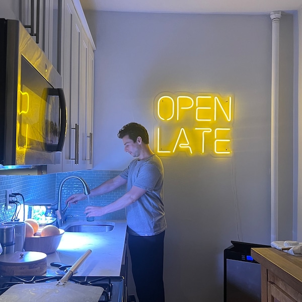 Open Late Neon Sign, Open Neon Bar, LED Open Sign, Open Sign for ...