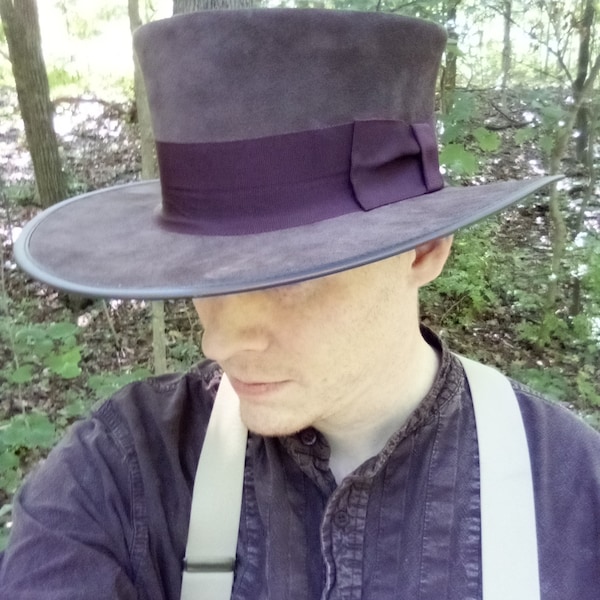 Black Suede Leather Clint Eastwood Pale Rider Style Western Outlaw Mens ...