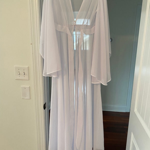 Blue Wedding Robe, Bridal Robe Long Sleeve, Bridal Robe With Train ...