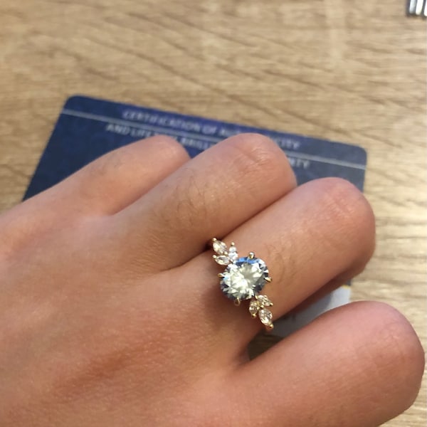 Cyan Blue Gemstone Women's Ring Solid Rose Gold/ 14k Gold Light Blue ...