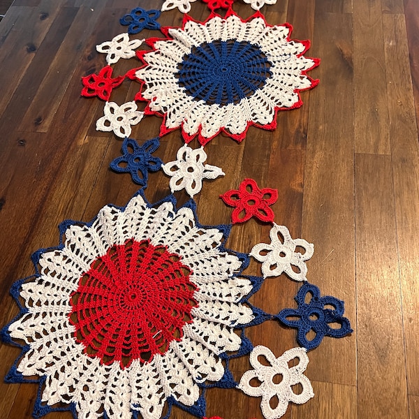 Easy Crochet Table Runner Pattern Download (english Only). Three ...