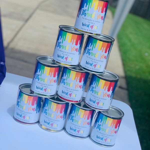 Paint Bucket Label • Art Party • PRINTED - Etsy