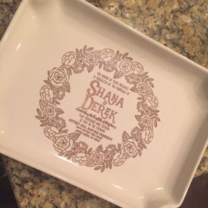 Custom wedding invite on plate bridal shower bridal party | Etsy