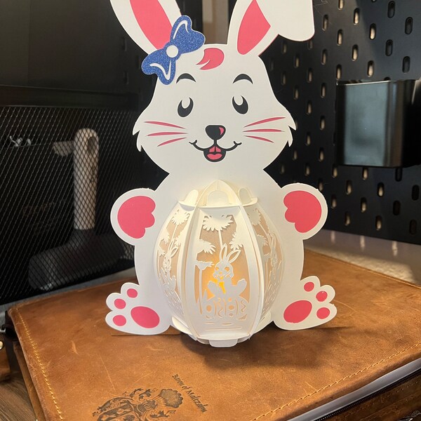 Bunny Lantern V1 PDF, SVG, Studio Template - Bunny Easter Egg Lantern ...