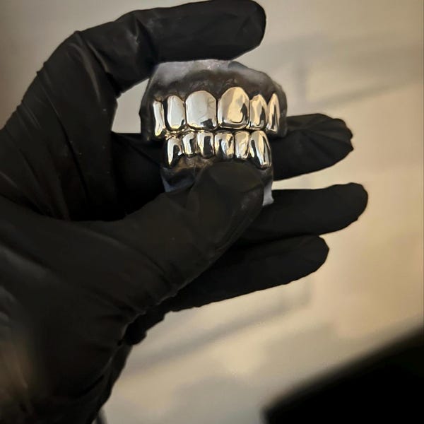 Handmade CUSTOM Gold Grillz Solid NPG Dental Gold Substitute Perm Cut ...