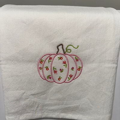 Pumpkin With Florals Heirloom Satin Machine Embroidery Design - Etsy