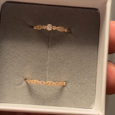 Small & Dainty 14k Yellow Gold Diamond Promise Ring for Her, Womens ...