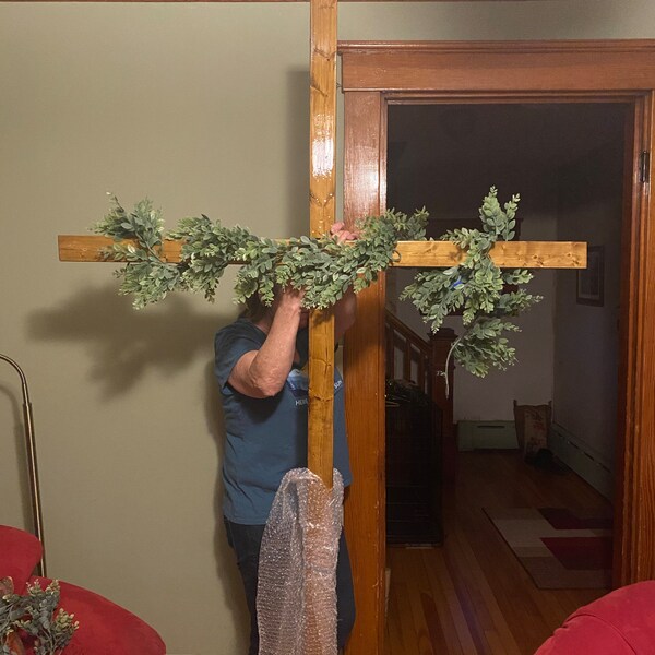 Large 5 Ft Tall, 60 Inch, Rugged, Rustic, Burnt, Wooden Cross,christian ...