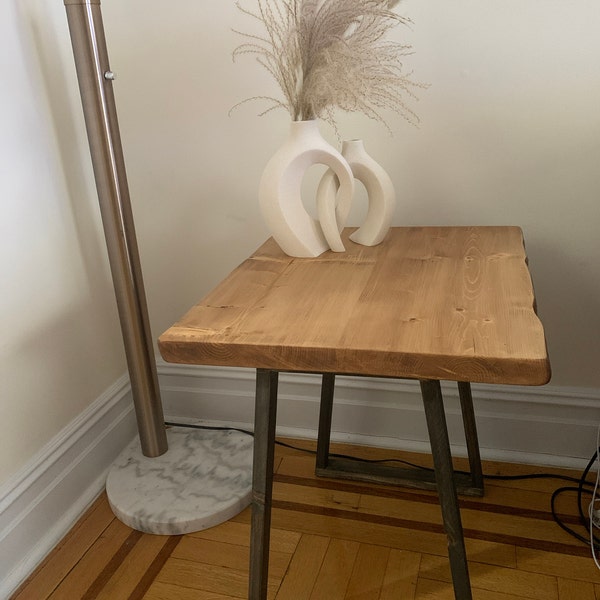 8" Deep Hand Carved Live Egde Bench With Metal Legs | Free Delivery ...
