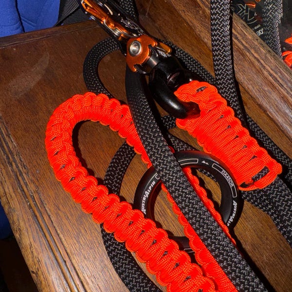 Crossbody Climbing Rope Dog Leash, Hands Free Dog Leash With Custom ...