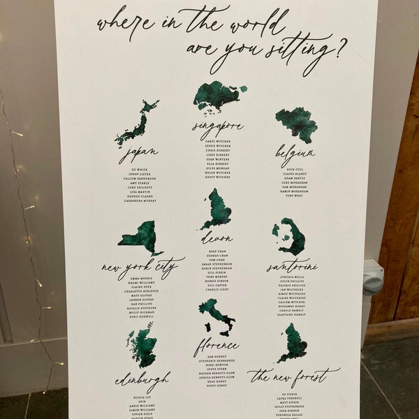 Custom Illustrated Seating Chart, Table Plan, Simple Minimalist Line ...