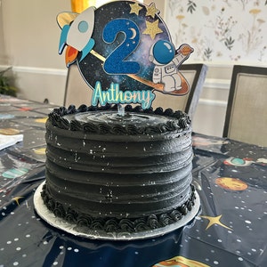 Topper de pastel espacial, fiesta de cumpleaños espacial, decoración de ...