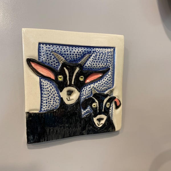 Goat Gals, Hand Made Tile, 4", Handmade, Porcelain, Bathroom ...