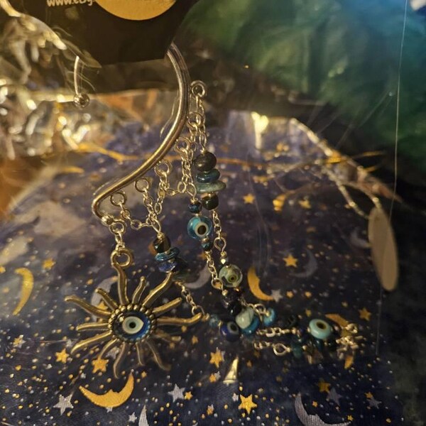 Luna Raven Ear Cuff With Purple Quartz Crystal, Bird Skull Ear Cuff ...