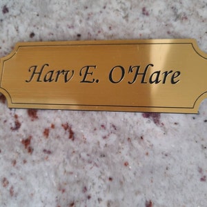 Personalized Brass Plate Custom Name Plate Engraved Brass Plate Gold ...