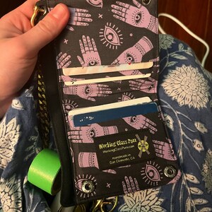 Vegan Chain Wallet Blood Splatter, Horror Wallet, Black Canvas, Goth ...