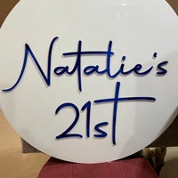 Double Layer Round Acrylic Birthday Sign | 21st | Milestone Sign ...