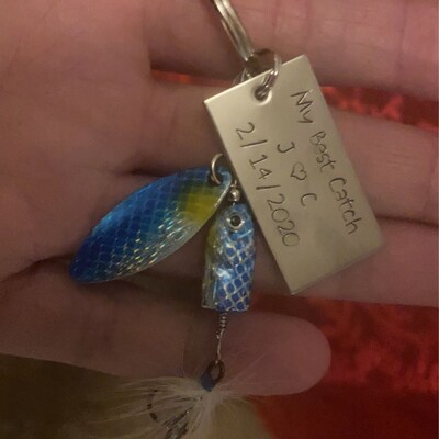 Minnow Fishing Lure Key Chain Personalize, Customized, Hooked on You - Etsy
