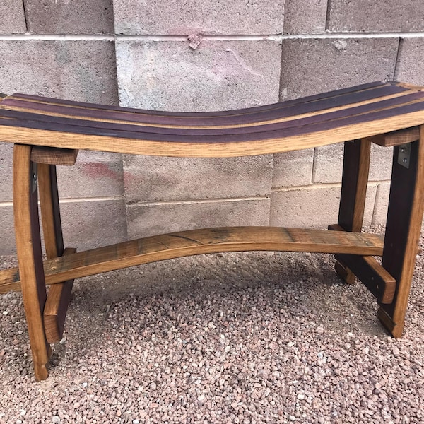 DIY - Vintage Oak Wine Barrel Bench Kit - Reclaimed Wood - Indoor ...