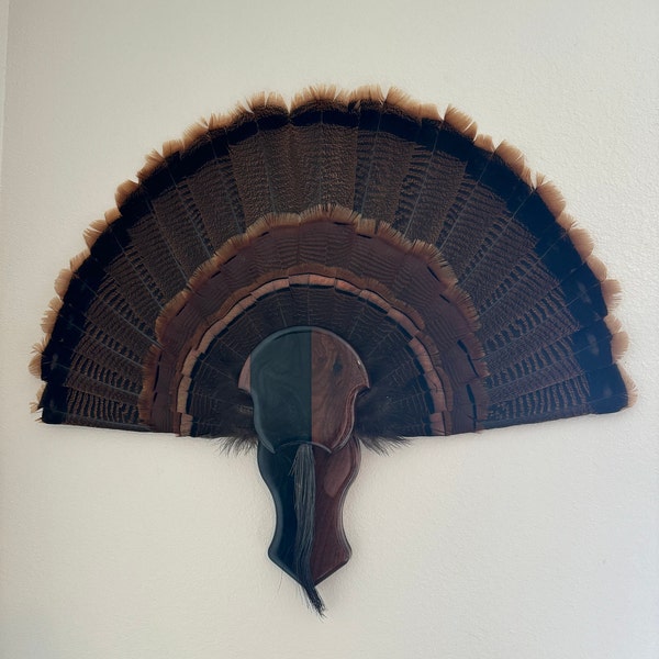 Turkey Fan Tail and Beard Plaque All Wood - Etsy