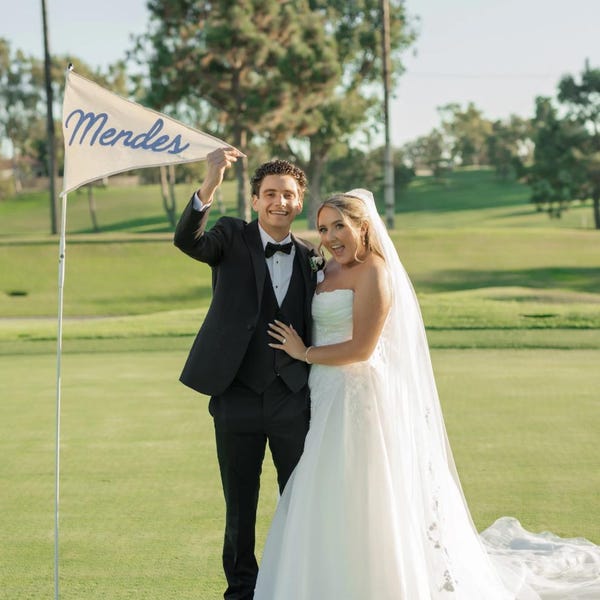 Hand Embroided Last Name Pennant | Personalized Wedding Marriage ...