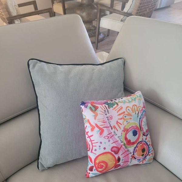 Piping Linen Pillow Cover, Throw Pillow With Piping, Personalized ...