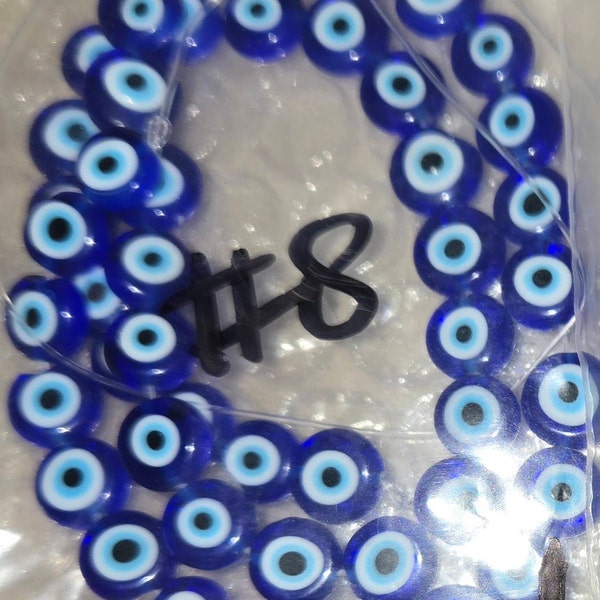 4mm 20mm Mother of Pearl Evil Eye Beads , Evil Eye Beads , Natural ...