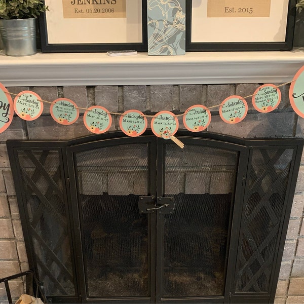 Easter Holy Week Countdown, Printable Banner & Bible Verses, Christian ...