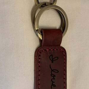 Leather Keyring Gift Personalized Handwriting Leather Key - Etsy