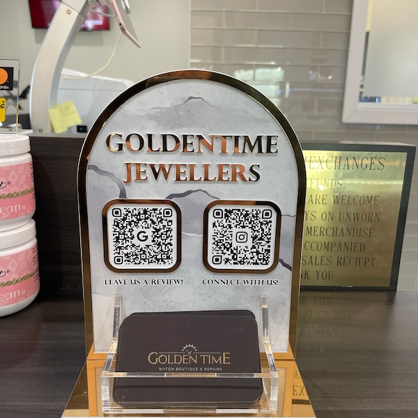Business Card Holder Qr Codes Desk Organizer Sign ,galentine Gift for ...