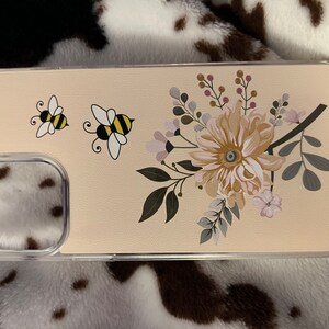 Line Art Leaf Phone Case in Sage Green & Clear Flower Line - Etsy