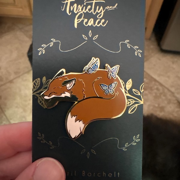 Standard Anxiety & Peace Fox Enamel Pin Accessory Emotional Support ...