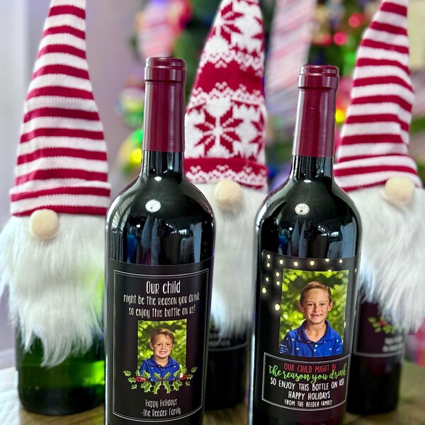 Funny Teacher Appreciation Gift / Custom Wine Bottle Label With Kids ...