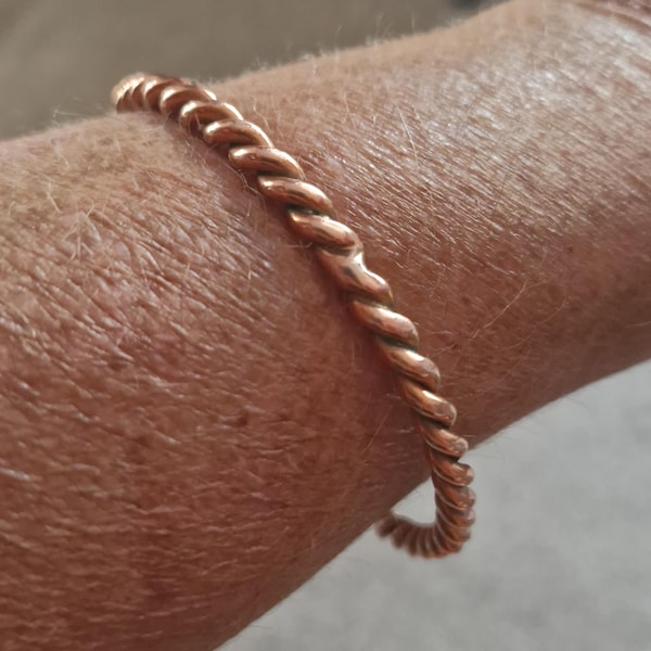 Tensor Copper Bracelet ,copper Stacking Twisted Bangle, Spiral Copper ...